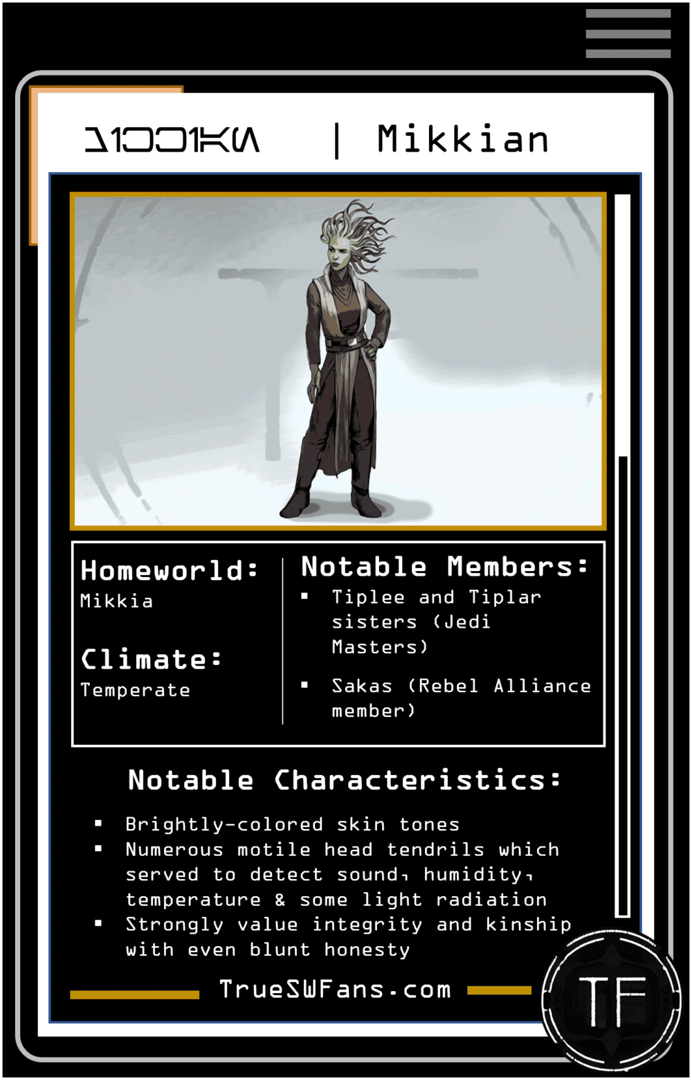 Mikkian - True Star Wars Fans